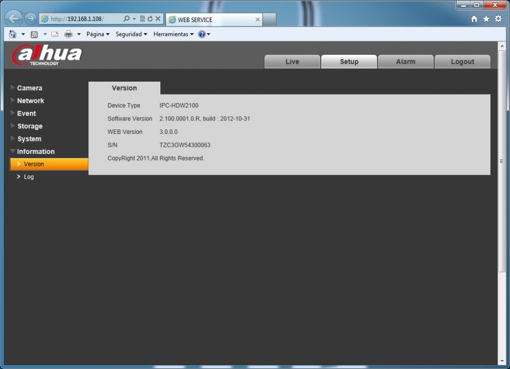 Como actualizar el firmware de una camara IP Dahua - Securame